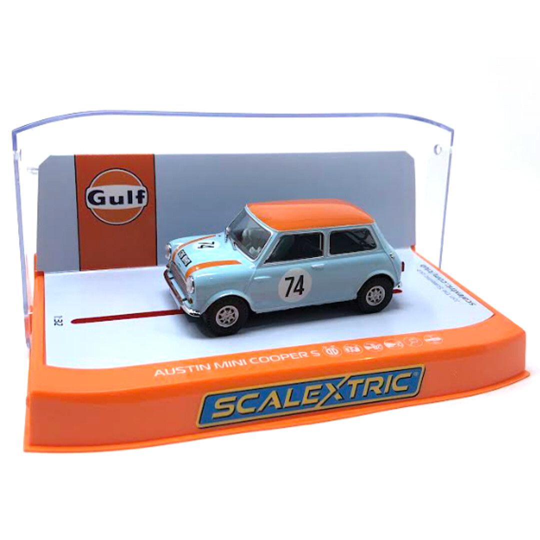 Scalextric C4325 Austin Mini Cooper Gulf Edition Riley & Tarquini 1/32 ...