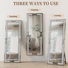 Large Crushed Diamond Wall Mirror Diamante Gems Crystal Sparkly Silver ...