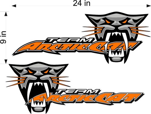 Arctic Cat Team ROAR / PAIR / 24" ORANGE Vinyl Vehicle ATV Decal Window ...