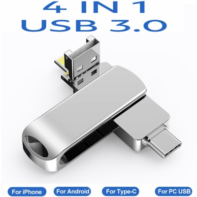 1T-2T Memory Stick 4in1 USB 3.0 Flash Drive Type C OTG Thumb Disk for ...