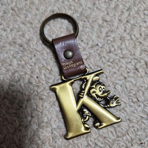 Tokyo Disneyland Mickey Bronze Initial Keychain K Used | eBay