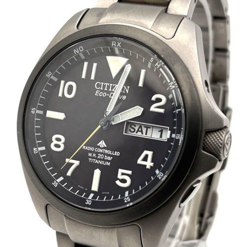 CITIZEN PROMASTER LAND ECO-DRIVE TITANIUM MEN'S WRISTWATCH ROUND FACE ...
