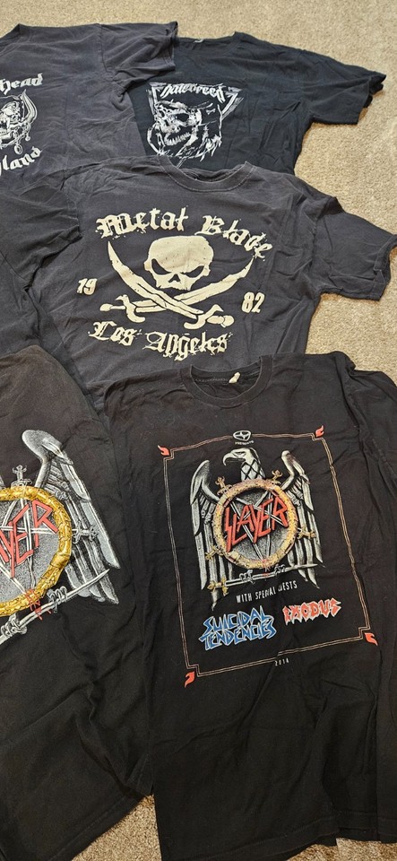 Lot Of 10 USED Heavy Metal T-Shirts Slayer, Sepultura, Hatebreed, Venom ...