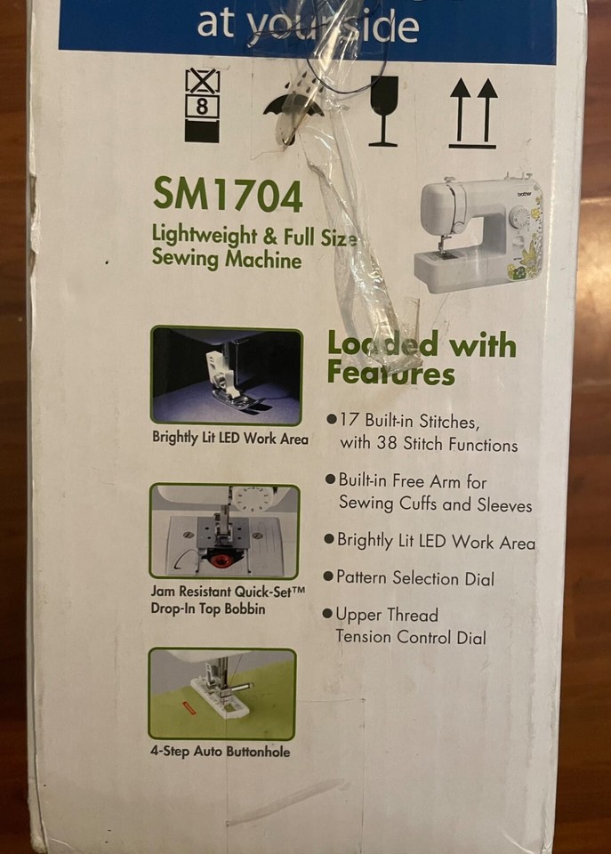 Brother SM1704 Full Size Sewing Machine 17 Stitch Automatic Four-Step ...