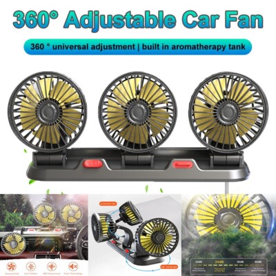 12V Car Dashboard Fan for Car Triple Heads Fan for Car Dashboard Truck ...
