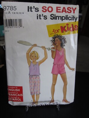 Simplicity 9785 Girls Tops, Pants & Shorts Pattern - Size 7/8/10/12/14 ...