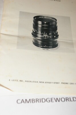 LEICA LEITZ 60mmMACRO ELMARIT R INSTRUCTION MANUAL GUIDE BOOK GENUINE ...