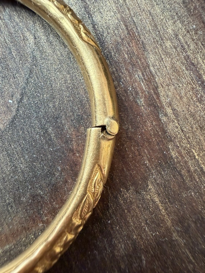 European Solid 18k Gold Antique Bangle With Engraved Detailing! | eBay