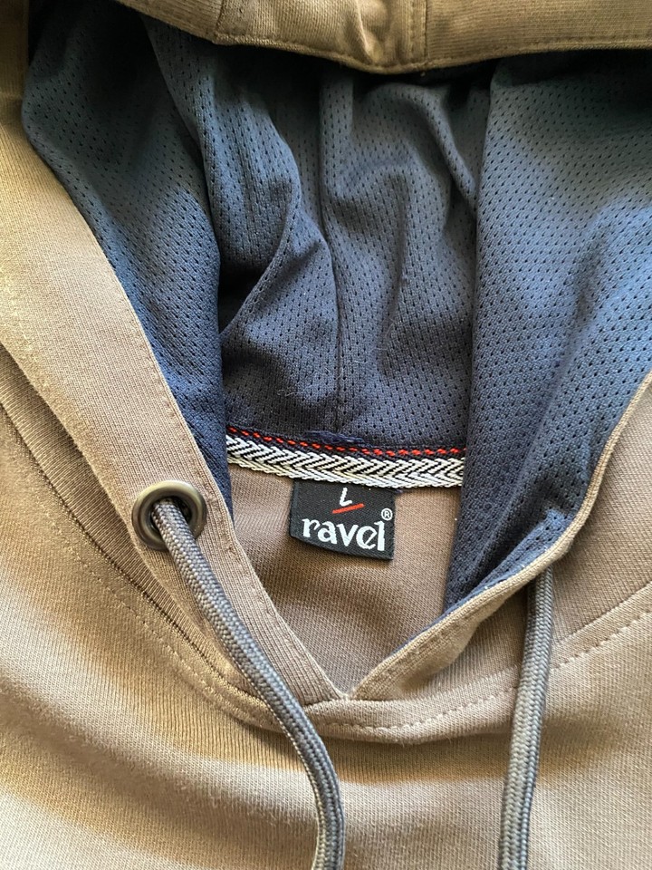 Men's Ravel "Exponent 99" Hoodie Sweatshirt - Beige/Taupe w/ Black ...