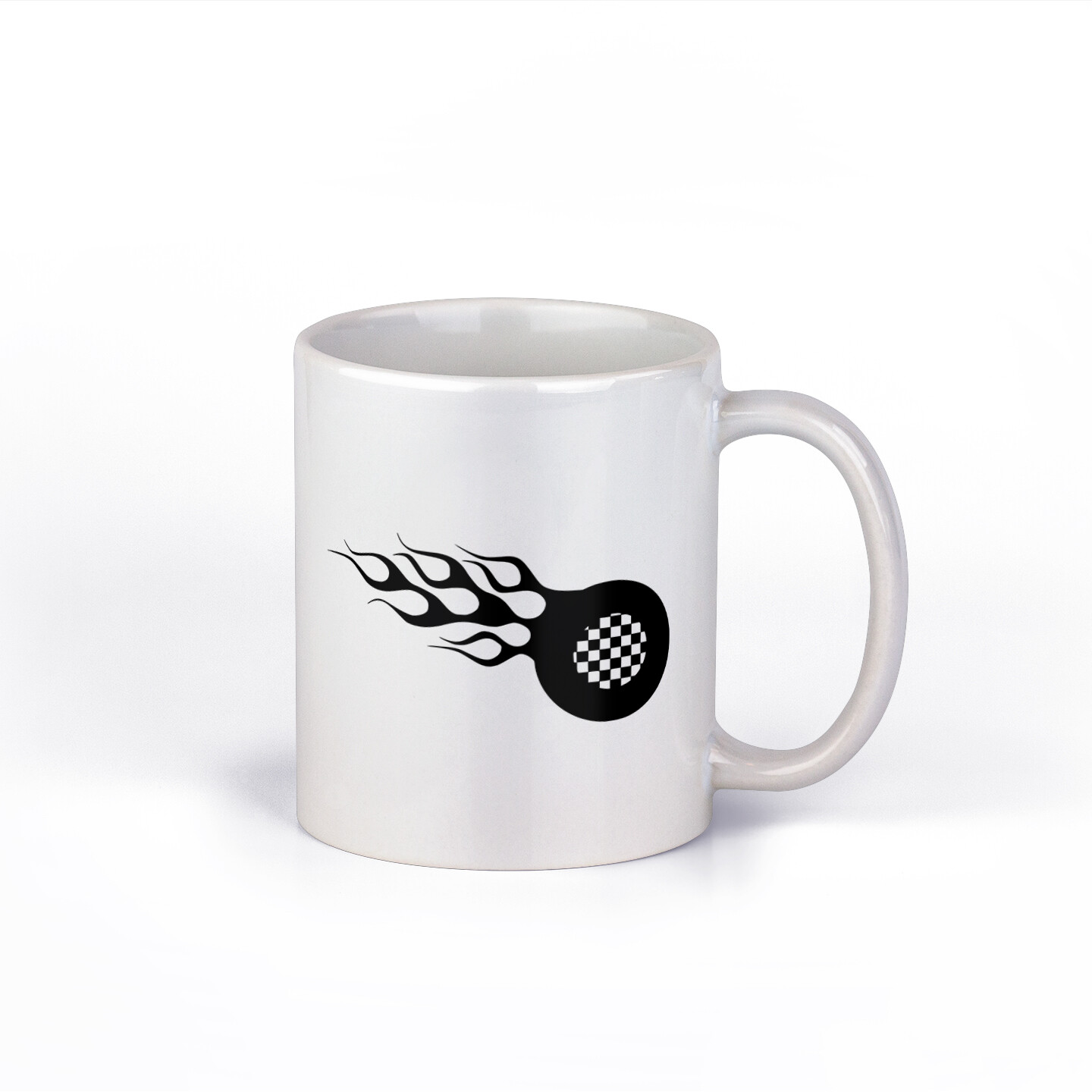 Racing Checkered Flag Coffee Mug | Racing Flames Ceramic Cup | 11-Ounce ...