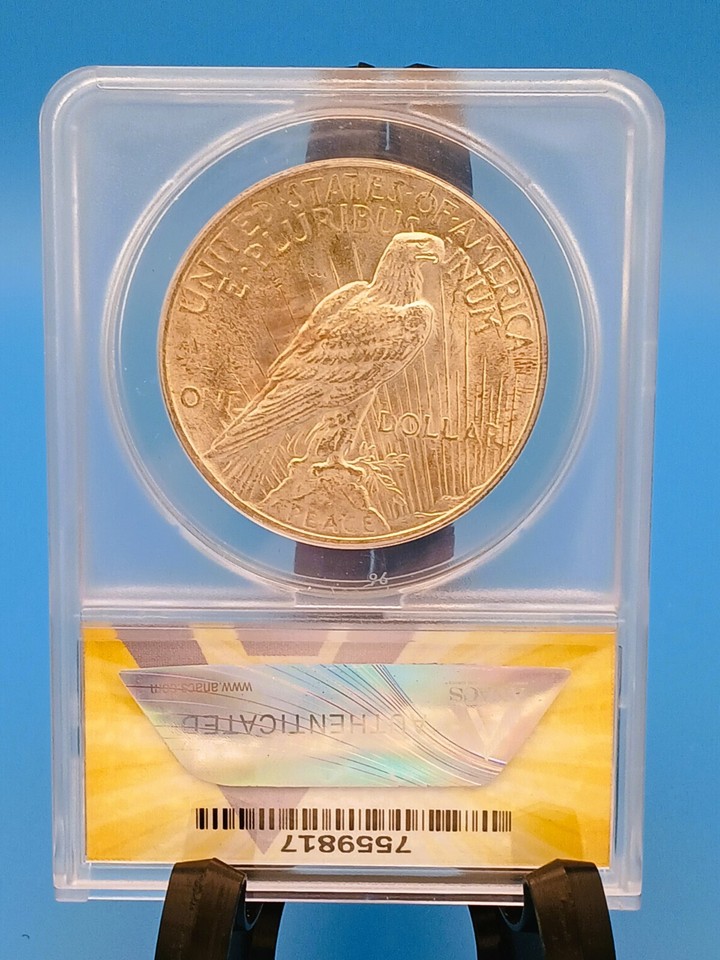 1923- Liberty Peace Silver Dollar- ANACS MS 62 -US Coin- 1$ | eBay