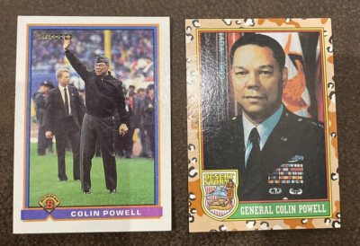General Colin Powell 1991 Topps Desert Storm #2 & 1991 bowman #533 ...