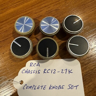 RCA COMPLETE KNOB SET (6) IN VERY GOOD CONDITION FOR CHASSIS RC12-27K ...