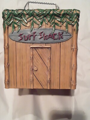 Surf Shack Tiki Hut Tissue Box Holder Surfing Beach Tropical Bamboo ...