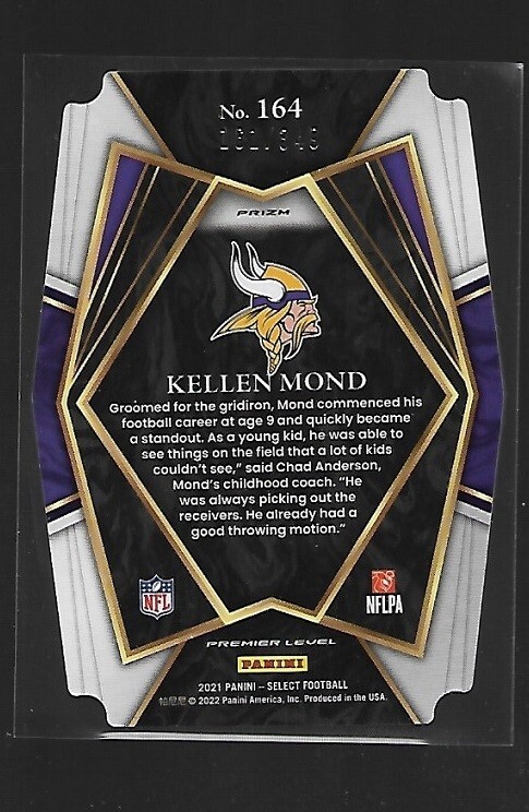 2021 Panini Select Kellen Mond #164 Premier Neon Green Die-Cut Prizm ...