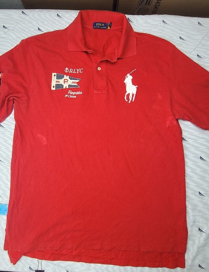 Polo Ralph Lauren RLYC Regatta 1st Class SS Big Pony Shirt Size LT Red ...