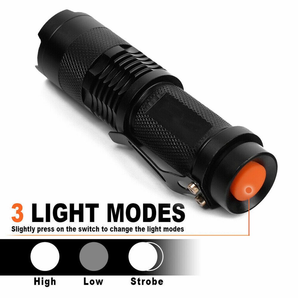 2Pack Tactical LED Flashlight Military Grade Torch Small Ultra Bright ...