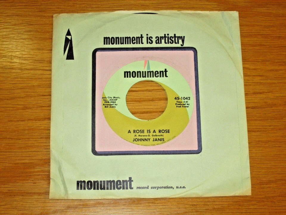 COUNTRY 45 RPM - JOHNNY JANIS - MONUMENT 1042 - "I HEAR IT NOW" | eBay