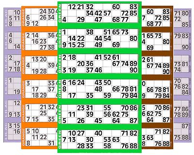 Bingo Tickets 300 6 To View, All Colors Jumbo 1-90 booklet cards books ...