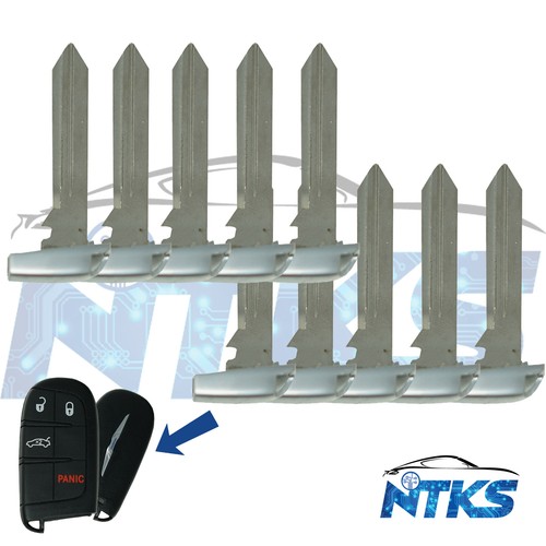 10 New Emergency Key Insert Uncut Blade Y159 Replacement for Chrysler ...