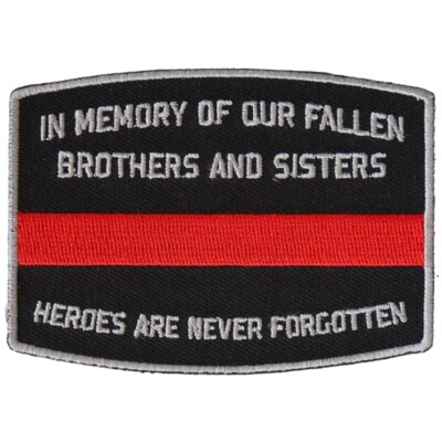 Patch (Iron-On), Fallen Firefighter Memorial Patch Thin Red Line, 3.5 ...