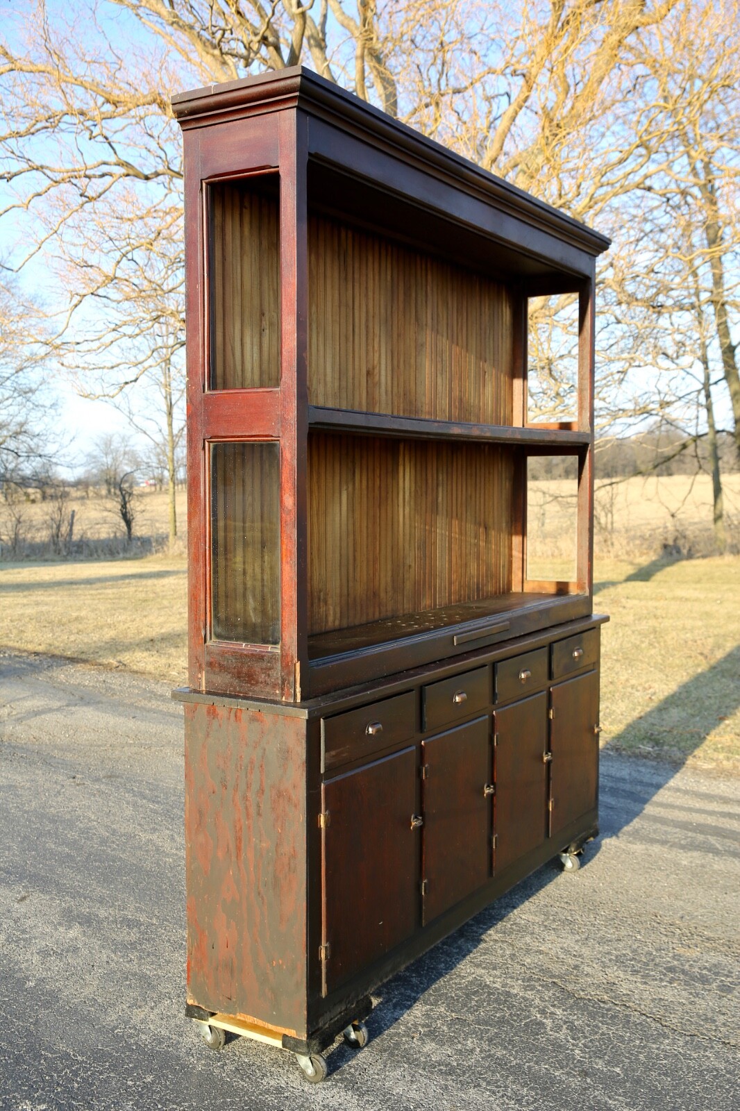 Antique Apothecary Cabinet wood Counter Store Display Vintage drug ...