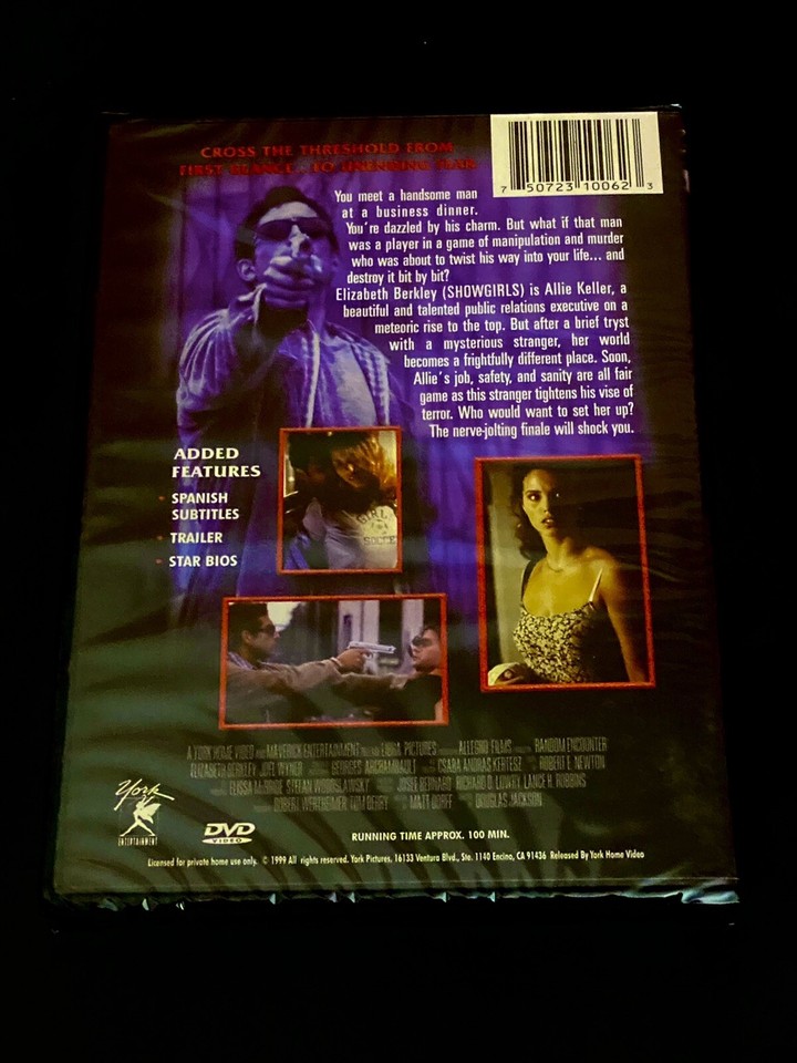 Random Encounter (DVD, York Pictures, 1998 Elizabeth Berkley Crime ...