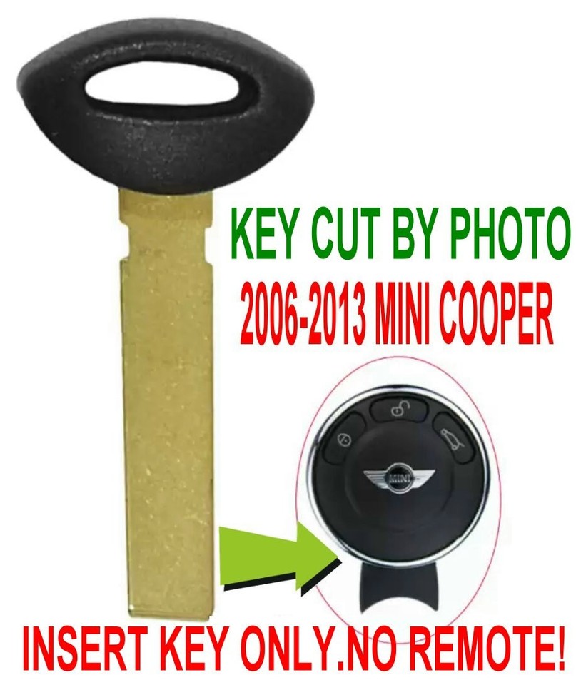 KEY CUT BY PHOTO FOR MINI COOPER EMGERENCY INSERT KEYLESS PROX SMART ...