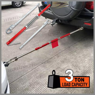 3 Ton Straight Pipe Steel Recovery Tow Bar Towing Pole Spring Damper ...