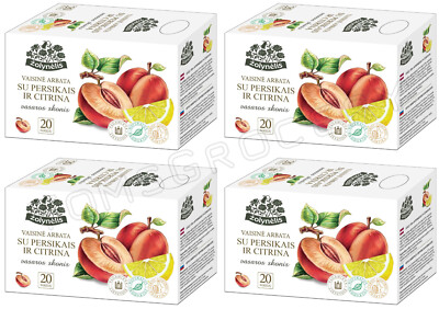 4 NATURAL PEACH & LEMON Flavor Herbal Infusion Fruit Tea Boxes ...