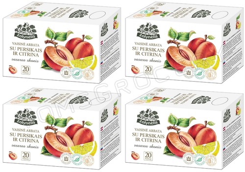 4 NATURAL PEACH & LEMON Flavor Herbal Infusion Fruit Tea Boxes ...