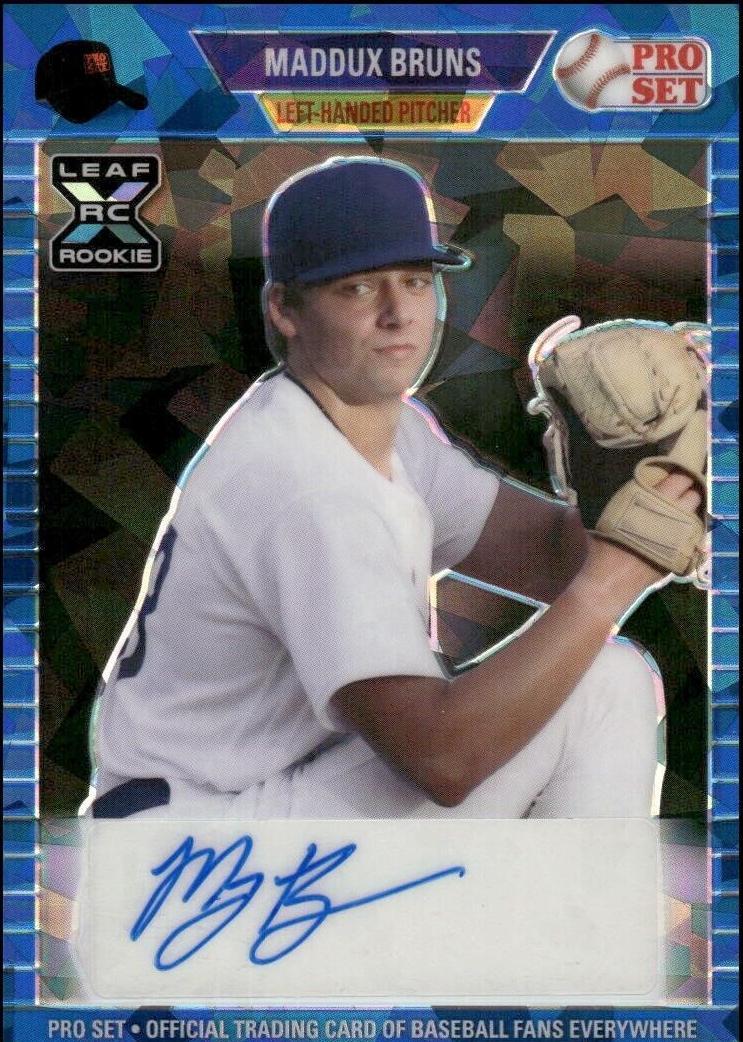 2021 Leaf Pro Set Metal - 1989 Pro Set Autographs Maddux Bruns #PA-MB1 ...
