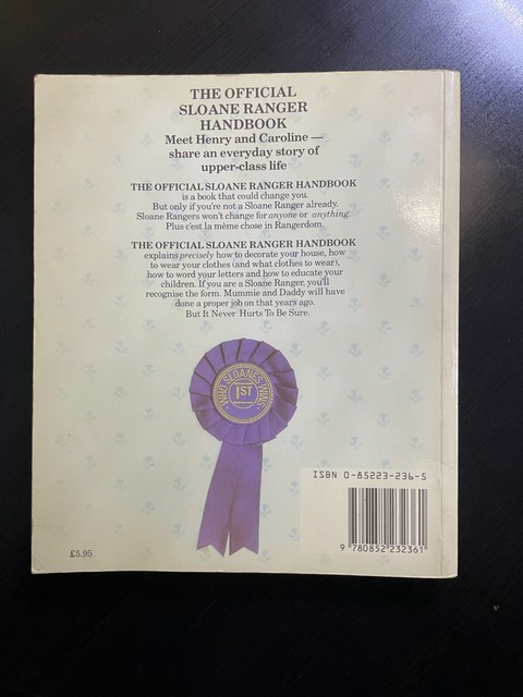 The Official Sloane Ranger Handbook Ann Barr & Peter York British Humor ...
