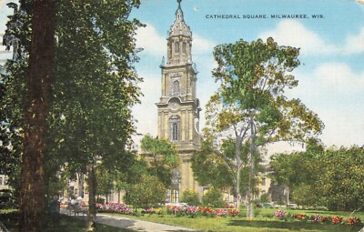 Postcard Cathedral Square Milwaukee Wisconsin | eBay