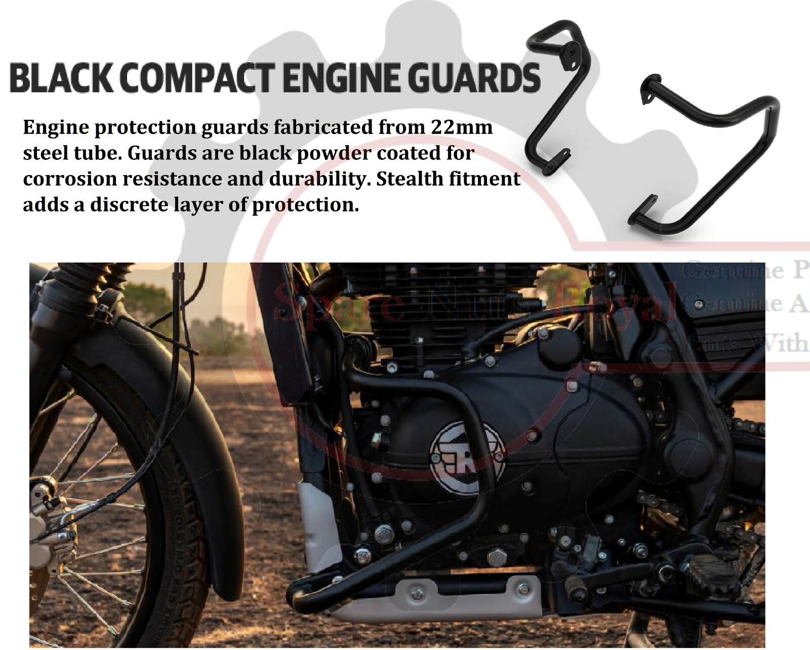 Royal Enfield "Himalayan 411cc" Black "COMPACT ENGINE GUARD" Express ...
