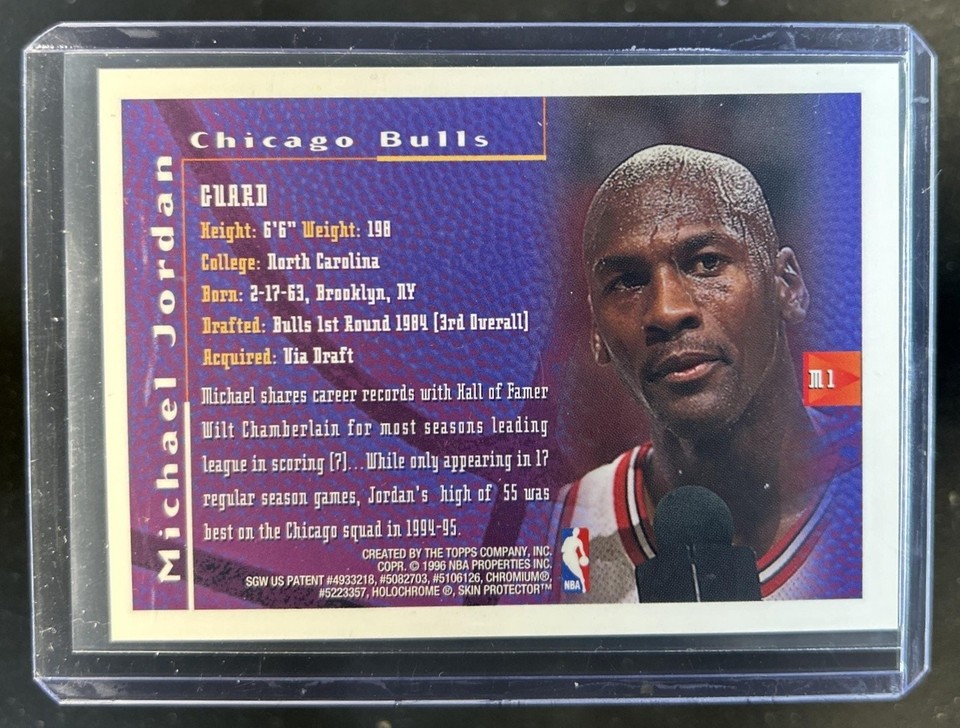 1995-96 Topps Finest Michael Jordan Mystery Borderless Silver #M1 Bulls ...
