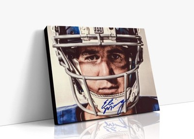 Football Autograph Canvas - Eli Manning - Big Blue Focus | eBay