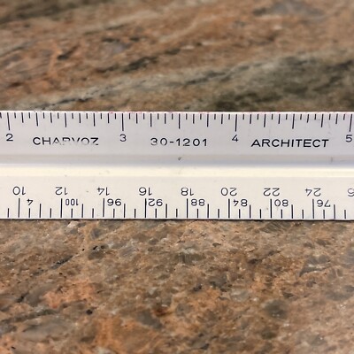 Vintage Charvoz 30-1201 Architect's Triangular 12" Scale Engineer Ruler ...