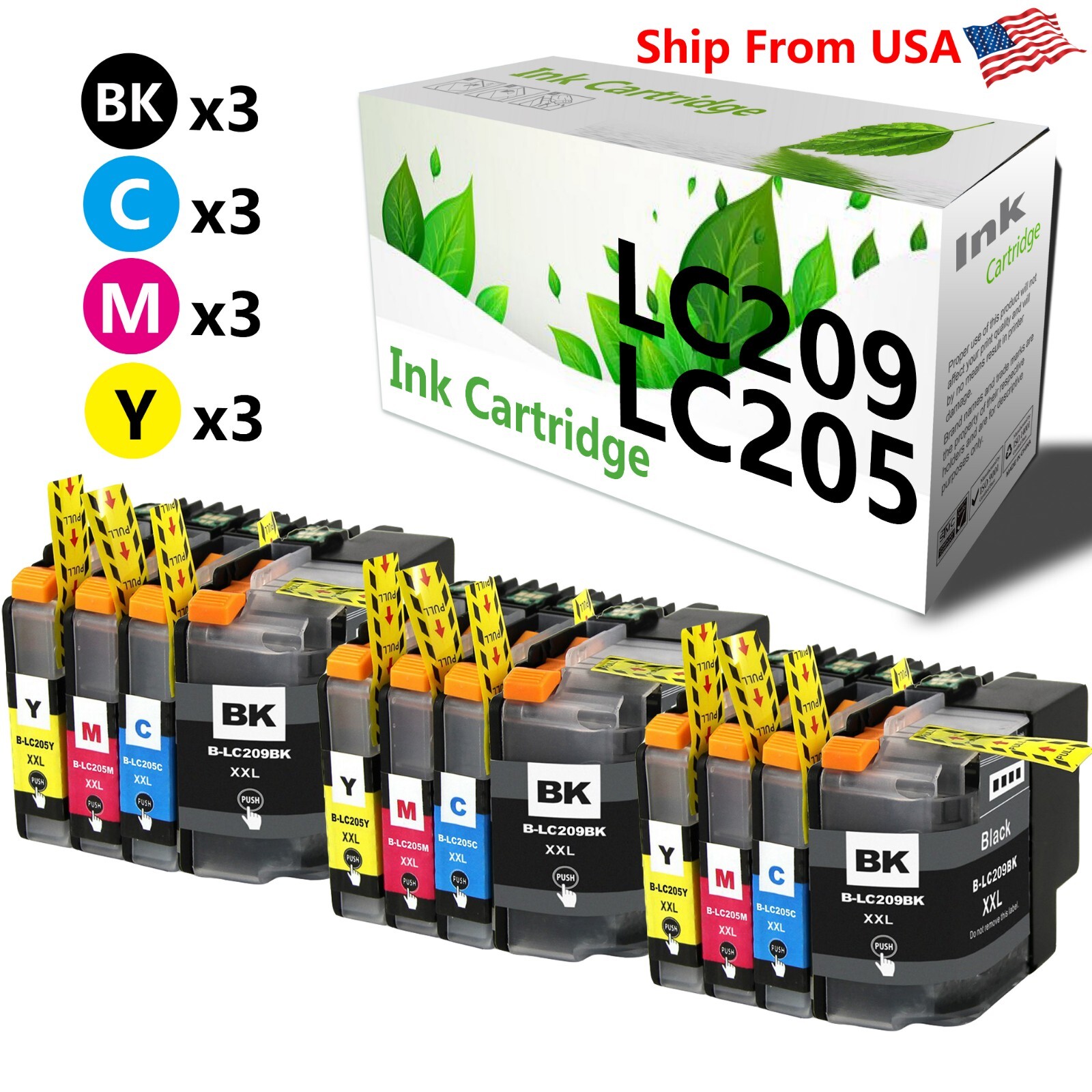 12PK LC209 LC205 Ink Cartridge for MFC-J4420DW Printer | eBay