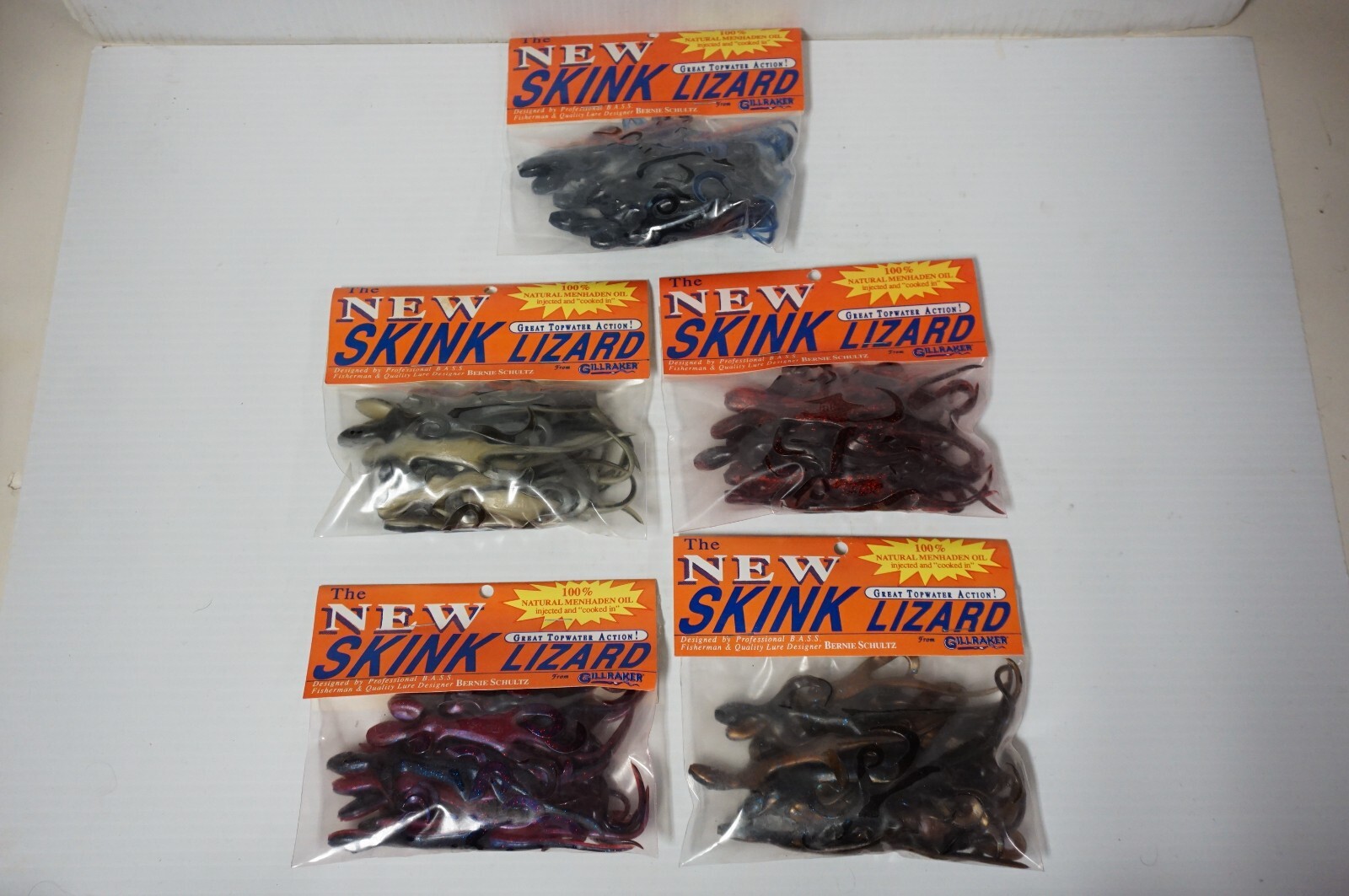 5 Packs of 5" ZetaBait Soft Plastic Skink Lizards - Bass Fishing - 5 ...