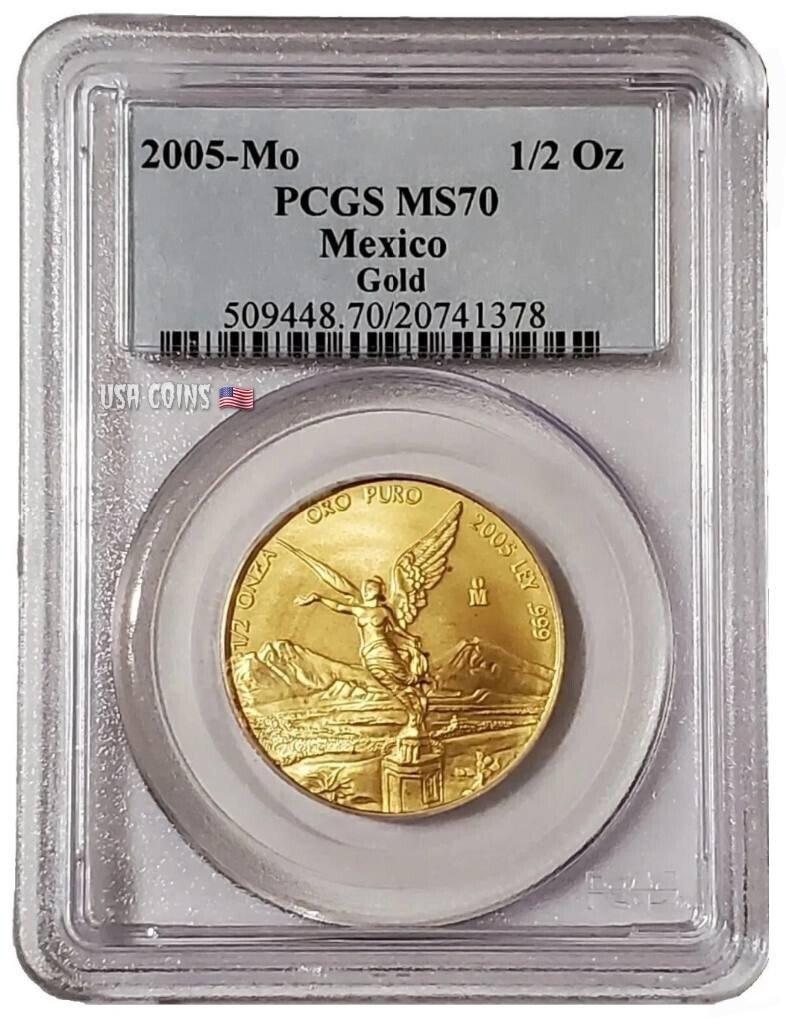2005 1/2 Oz GOLD MEXICAN LIBERTAD PCGS MS70 Coin. | eBay