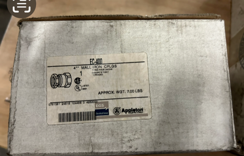Appleton EC400 Coupling Series Rigid Conduit/IMC, Threaded, 4 inch New ...