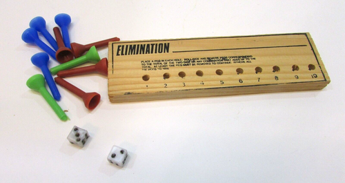 Elimination Travel Game Instructions Printed on Wood Peg Board 10 Pegs ...