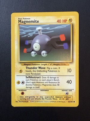 Magnemite 53/102 Base Set - Common - Pokemon Card TCG - WOTC LP | eBay ...