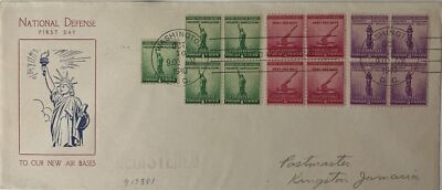 Fidelity Stamp Co 899-901 3 Block of 4 plus one 1 #10 Jamaica National ...