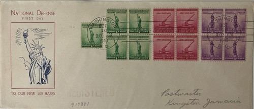 Fidelity Stamp Co 899-901 3 Block of 4 plus one 1 #10 Jamaica National ...