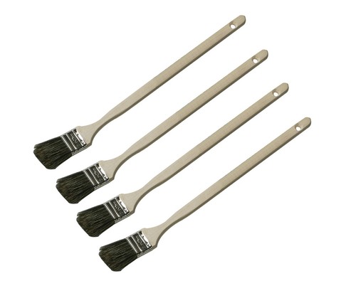 Long Reach Angled Radiator Paint Brush 4pc Set 40mm width 370mm length ...