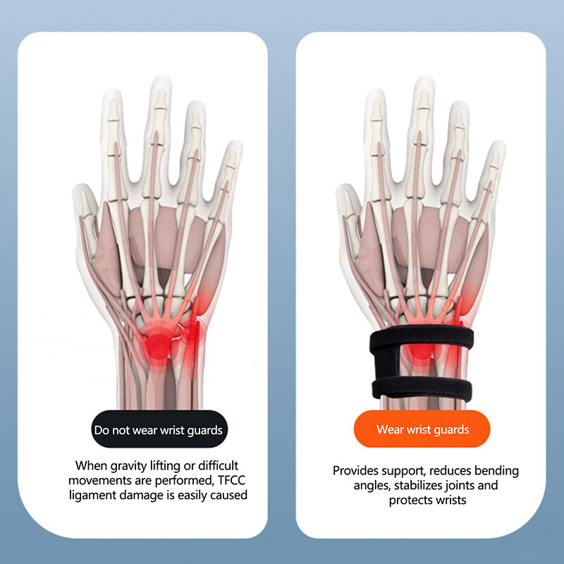 1Pair Adjustable Yoga Wrist Band Pain TFCC Tear Injury Brace Wrist Band ...