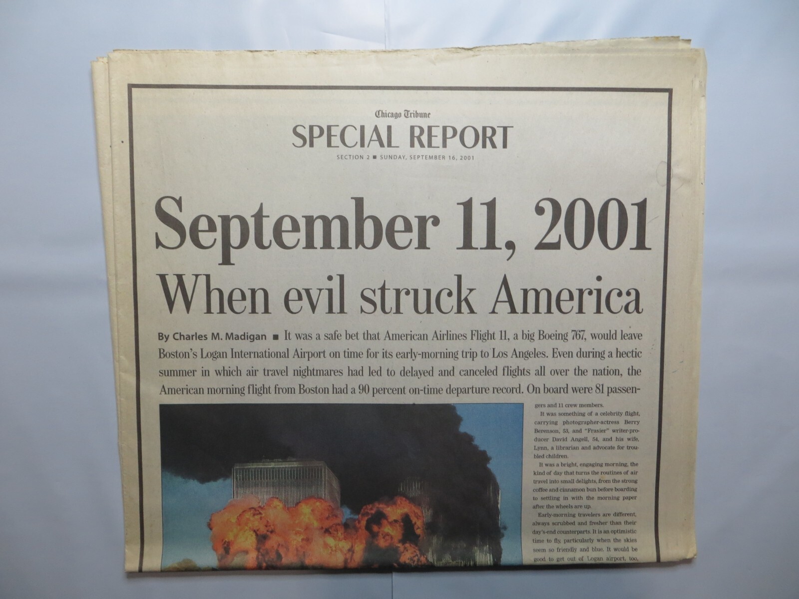 Chicago Tribune Newspaper 2001 September 16 Special Report 9/11/01 9D ...