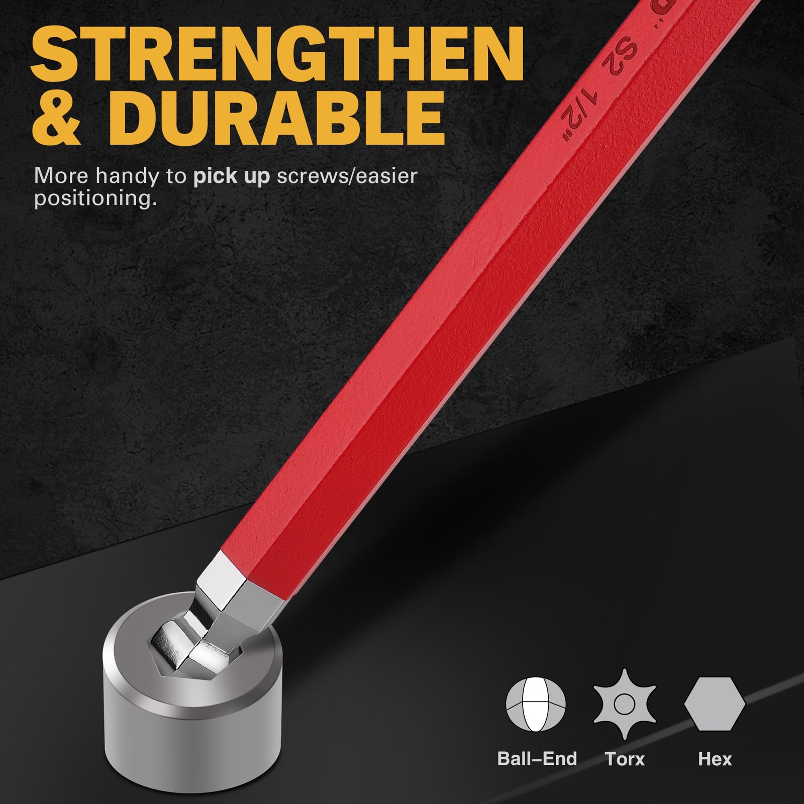 Jumbo Hex Key Allen Wrench Set | 13-Piece SAE 5/64"-3/4" | Long Ball ...